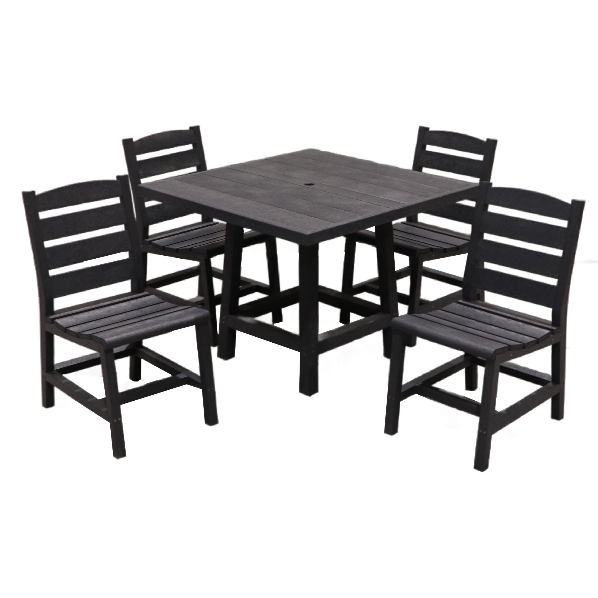 CR Plastics 40" Square Dining Table with Napa Dining Side Chairs Set ...