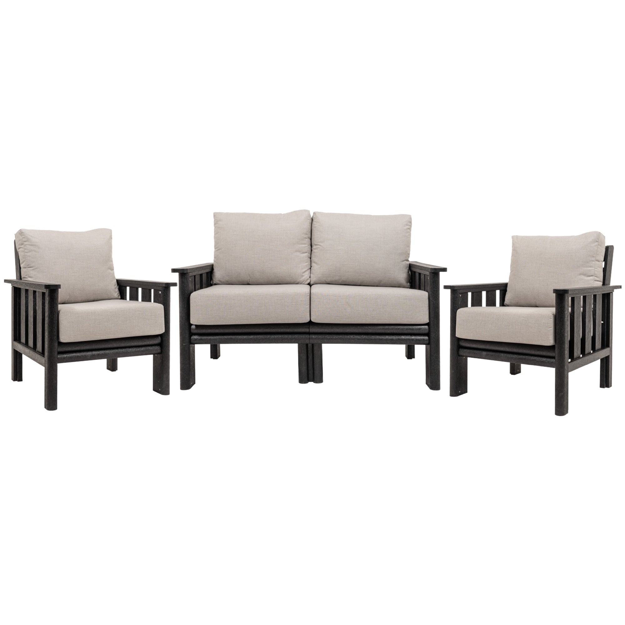CR Plastics Stratford Loveseat and Chairs Set – Sun Country Patio Furniture
