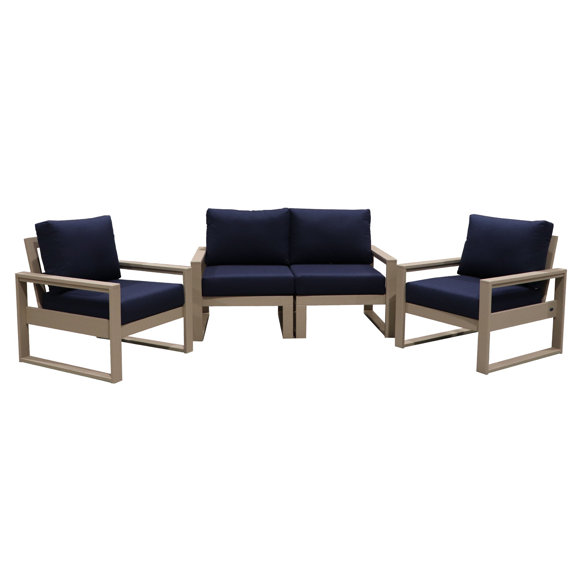 Polywood Edge Loveseat with Chairs Set – Sun Country Patio Furniture